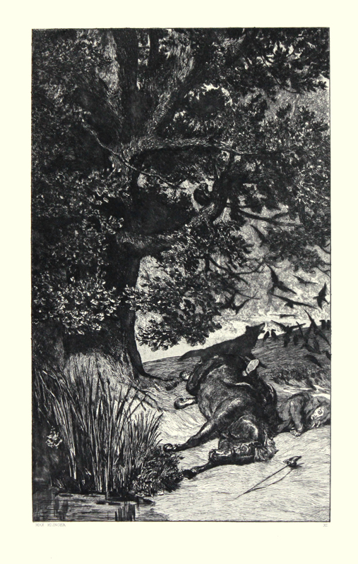Gefallener Reiter, plate XI from Intermezzi, Opus IV by Max Klinger ...