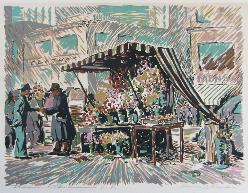 Flower Stand, S.F. by Harry Del Reeks | Annex Galleries Fine Prints