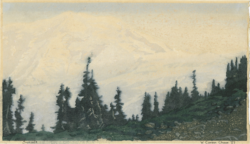 Sunset (Mount Ranier) by Wendell Corwin Chase | Annex Galleries Fine Prints