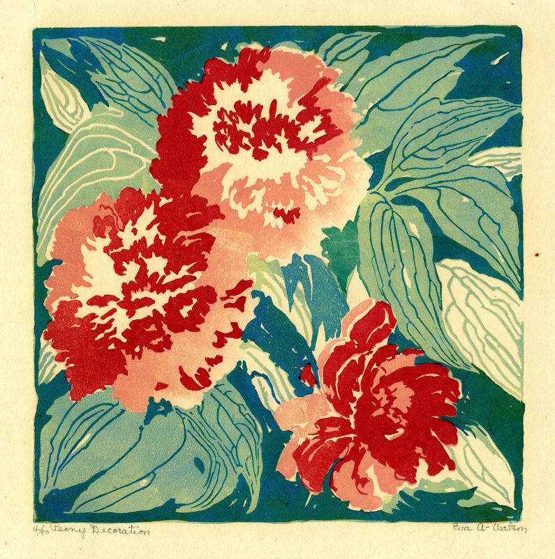 Peony Decoration by Eva Auld Watson | Annex Galleries Fine Prints