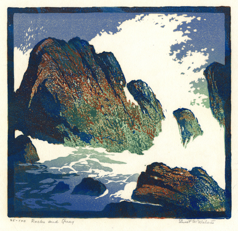 Rocks and Spray by Ernest William Watson | Annex Galleries Fine Prints