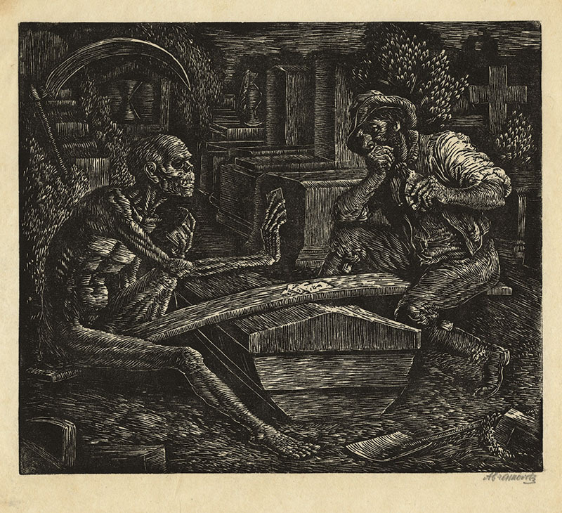 Grim Reaper With Playing Cards