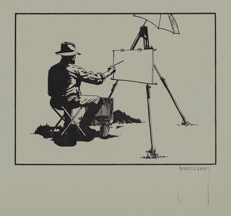 Untitled (Painter at easel) by Andres Chavez | Annex Galleries Fine Prints