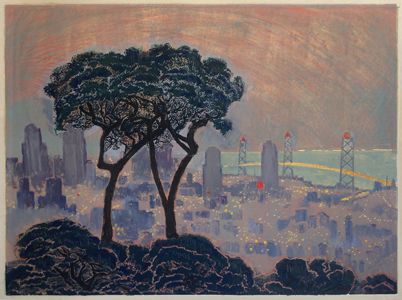 Bay Bridge, Buena Vista Hill, Evening; San Francisco by Meta Cohen ...