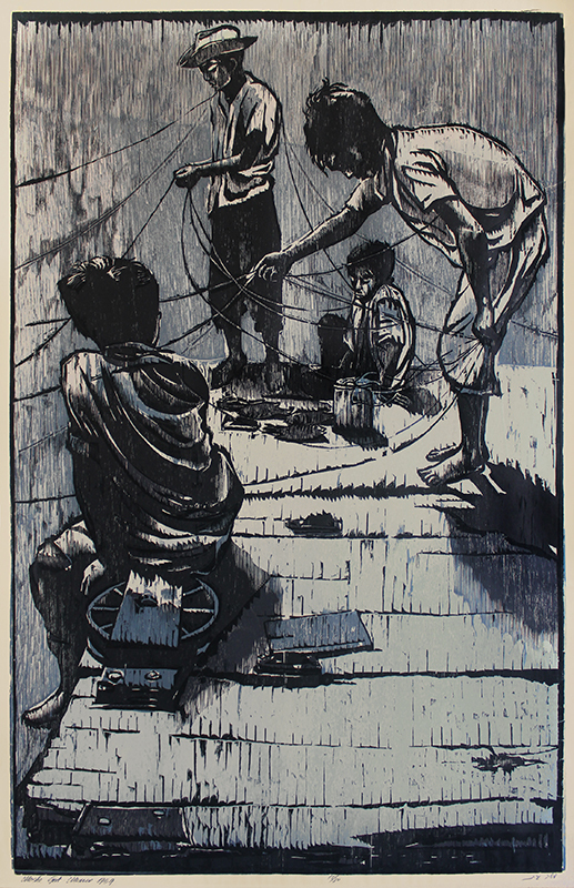 Mexico (children fishing off of a pier) by Moshe Gat | Annex Galleries ...