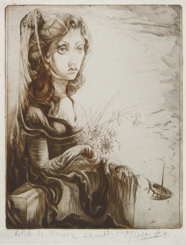 Retrato de Emilia by Mauricio Lasansky | Annex Galleries Fine Prints