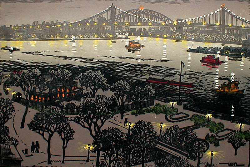 Hell Gate At Night by Woldemar Neufeld | Annex Galleries Fine Prints